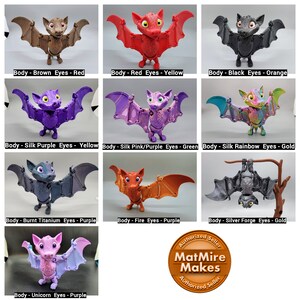 Articulated Posable Fruit Bat Toy: Flapping Wings, Fidget Sensory ...