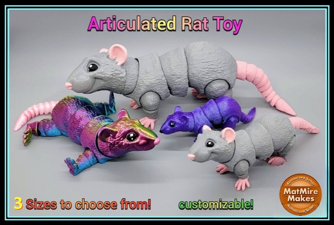 Articulated Rat Toy 3D Printed Mouse Fidget Toy - Etsy