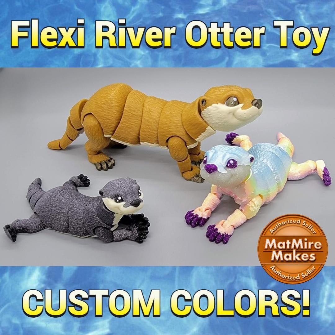 Articulated River Otter Toy Figure, Fidget, 3D Printed, Matmire Makes ...