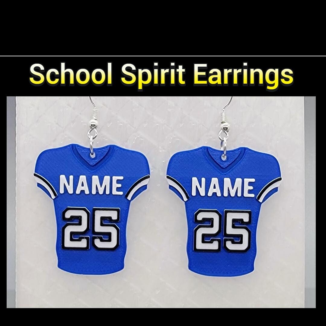 Custom Football Jersey Earrings – Personalized Name, Number & Team ...