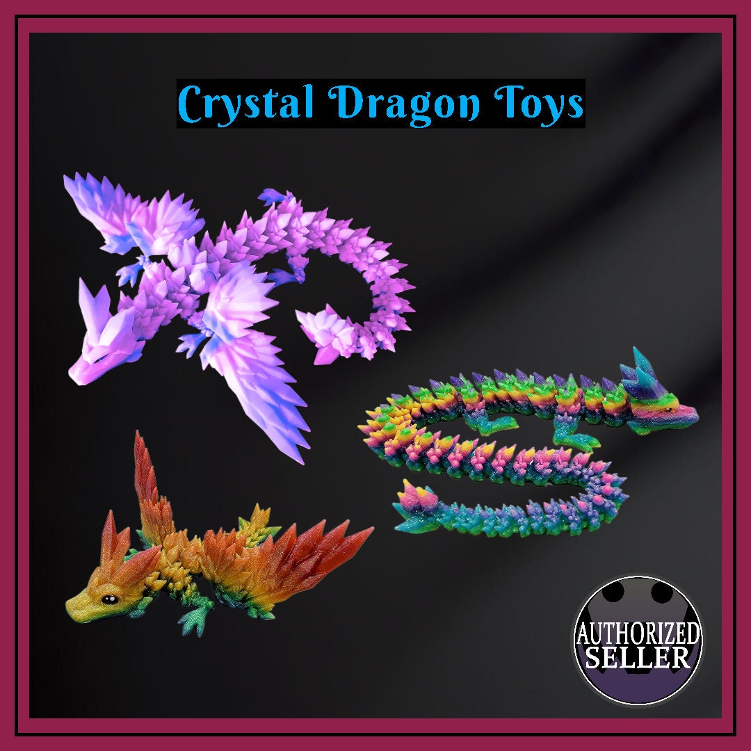 Crystal Dragon Articulating Desk Fidget Mythical Creature Toy - Etsy