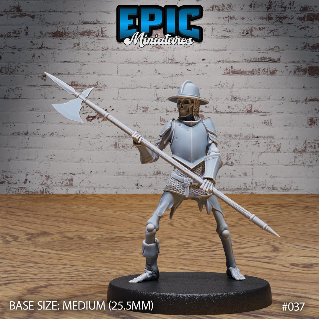 Skeleton Army Set 2 9 Poses Epic Miniatures TTRPG Dnd Mini D&D Medium ...