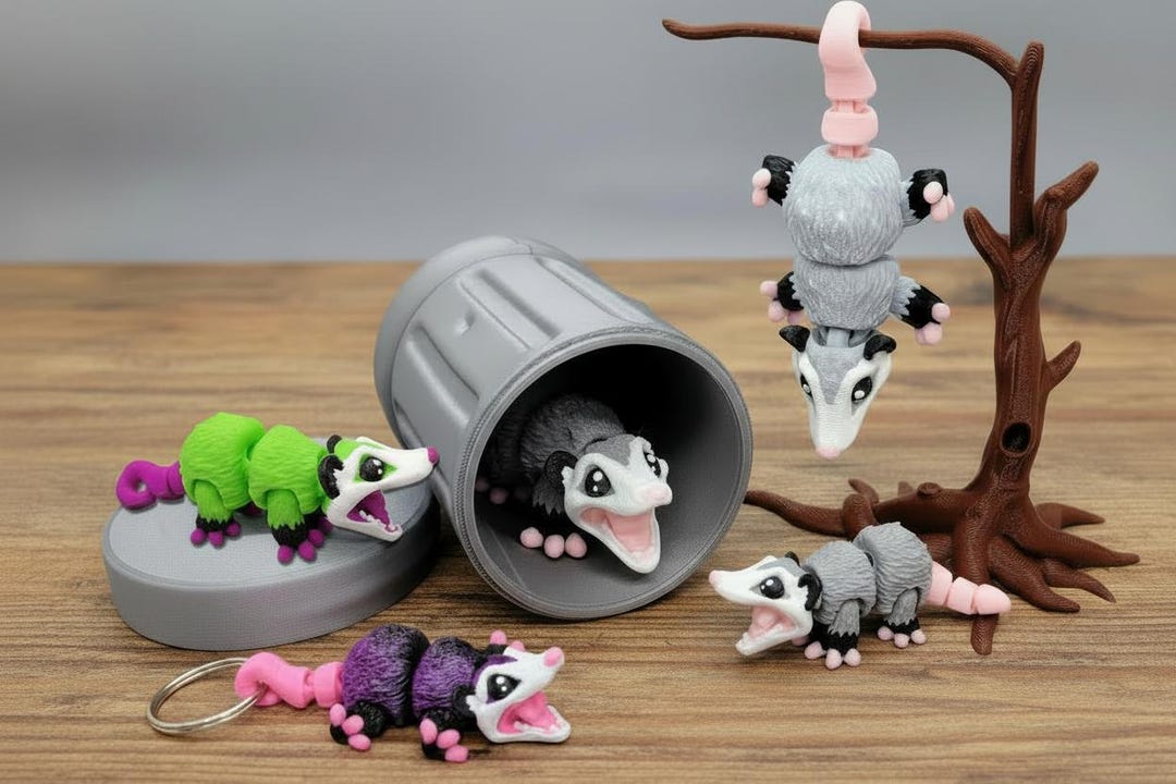 Mini Screaming Possum Toy or Keychain | Articulated | 3D Printed ...