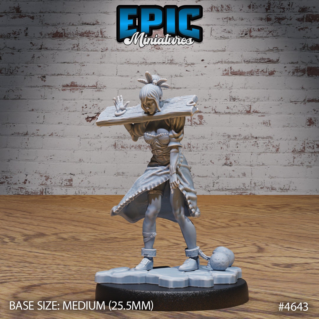 Captured Witch Hyperfine Resin Epic Miniatures TTRPG Dnd Mini D&D ...