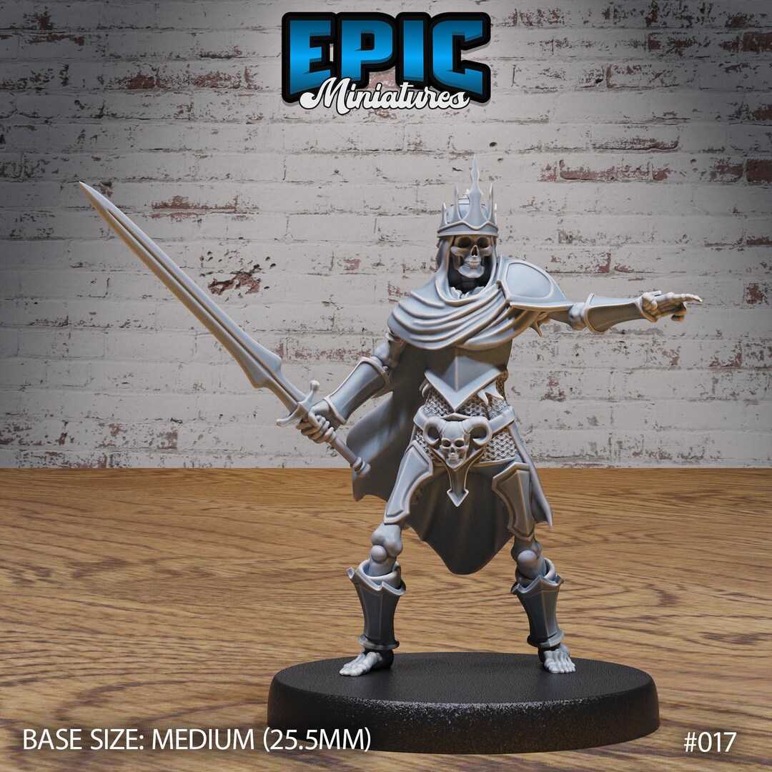 Skeleton Leader 4 Poses Epic Miniatures TTRPG Dnd Mini D&D Medium Scale ...