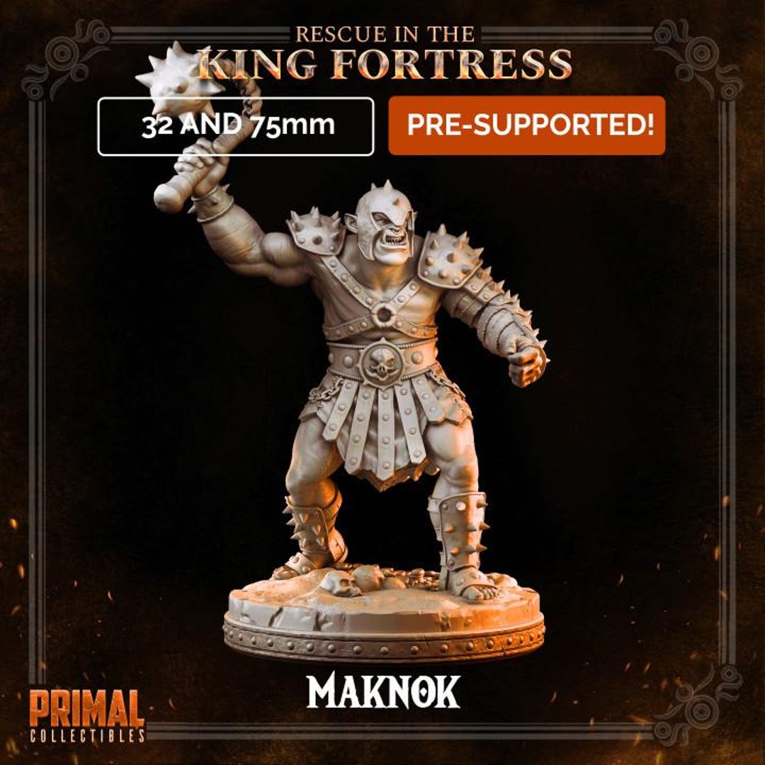 Maknok Orc Minion: 32mm/75mm Resin Miniature for Dnd, TTRPG - Etsy