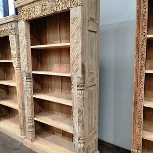 Indian Antique Reclaimed Timber Hand Carved Ethnic Boho Chic Bookshelf ...