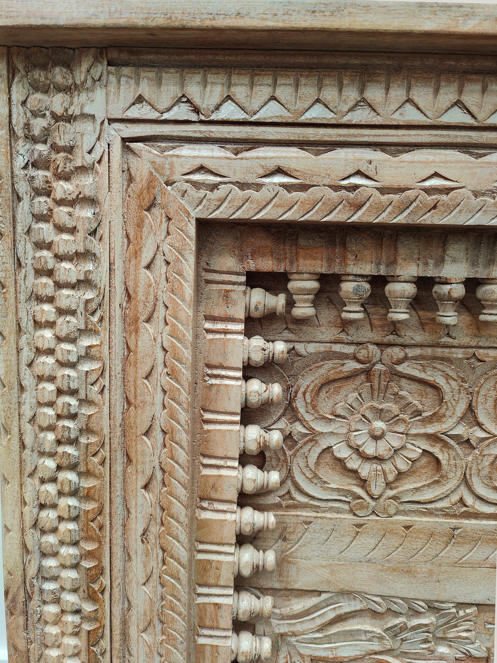 Antique Indian Ethnic Hand Carved Vintage Timber Balinese Console Boho ...