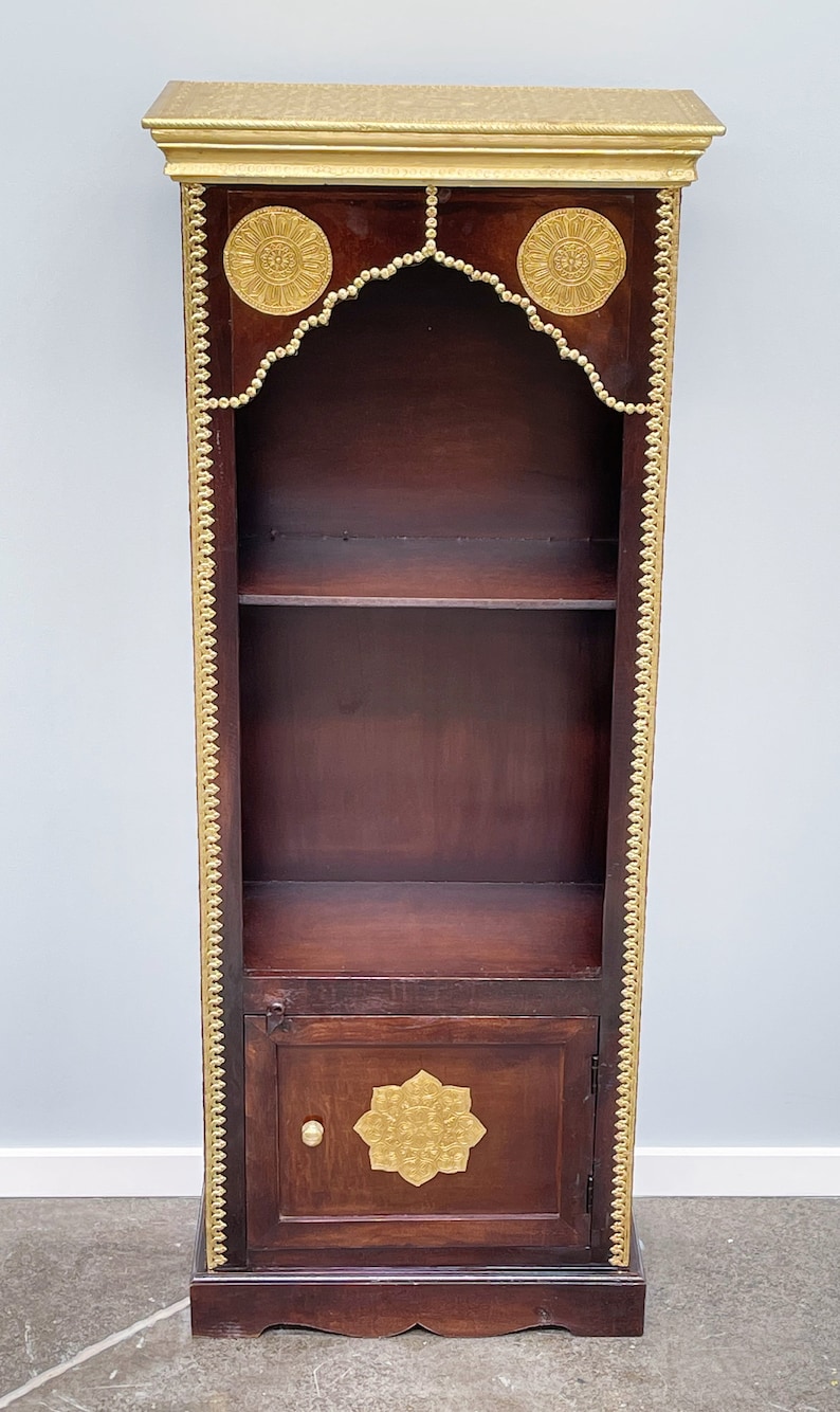 Handcrafted Solid Timber Indian Vintage Brass Temple Display Shelf ...