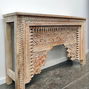 Antique Indian Ethnic Hand Carved Vintage Timber Balinese Console Boho ...