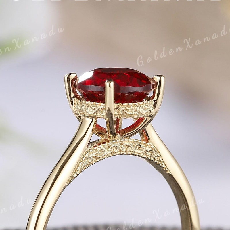 Ruby Ring Vintage - Etsy