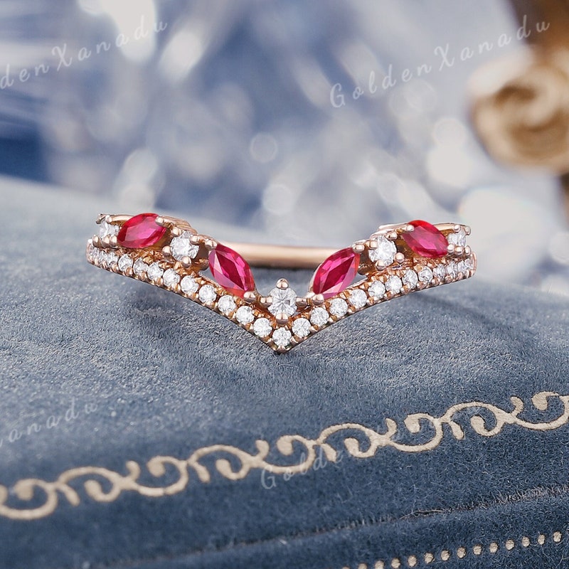 Ruby Wedding Band - Etsy