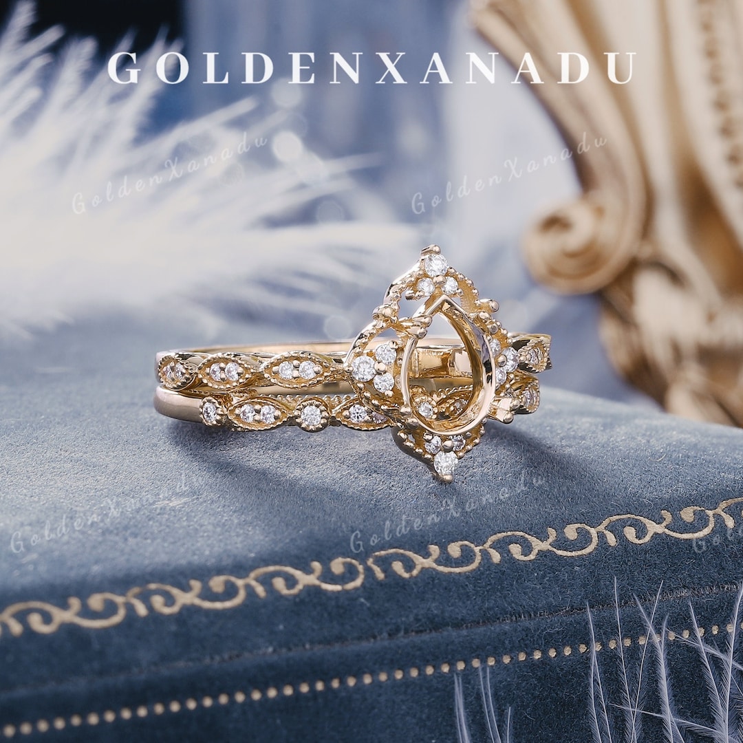 10/14/18K Gold Semi Mount Ring Setting, Gold Setting Ring, Engagement ...