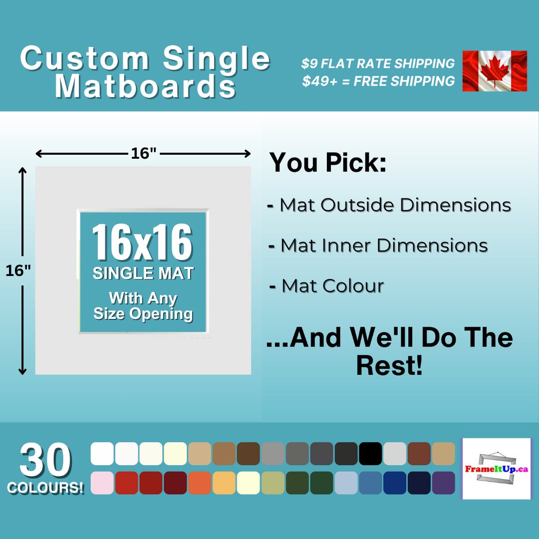 16x16 Custom Cut Single Matboard - Etsy