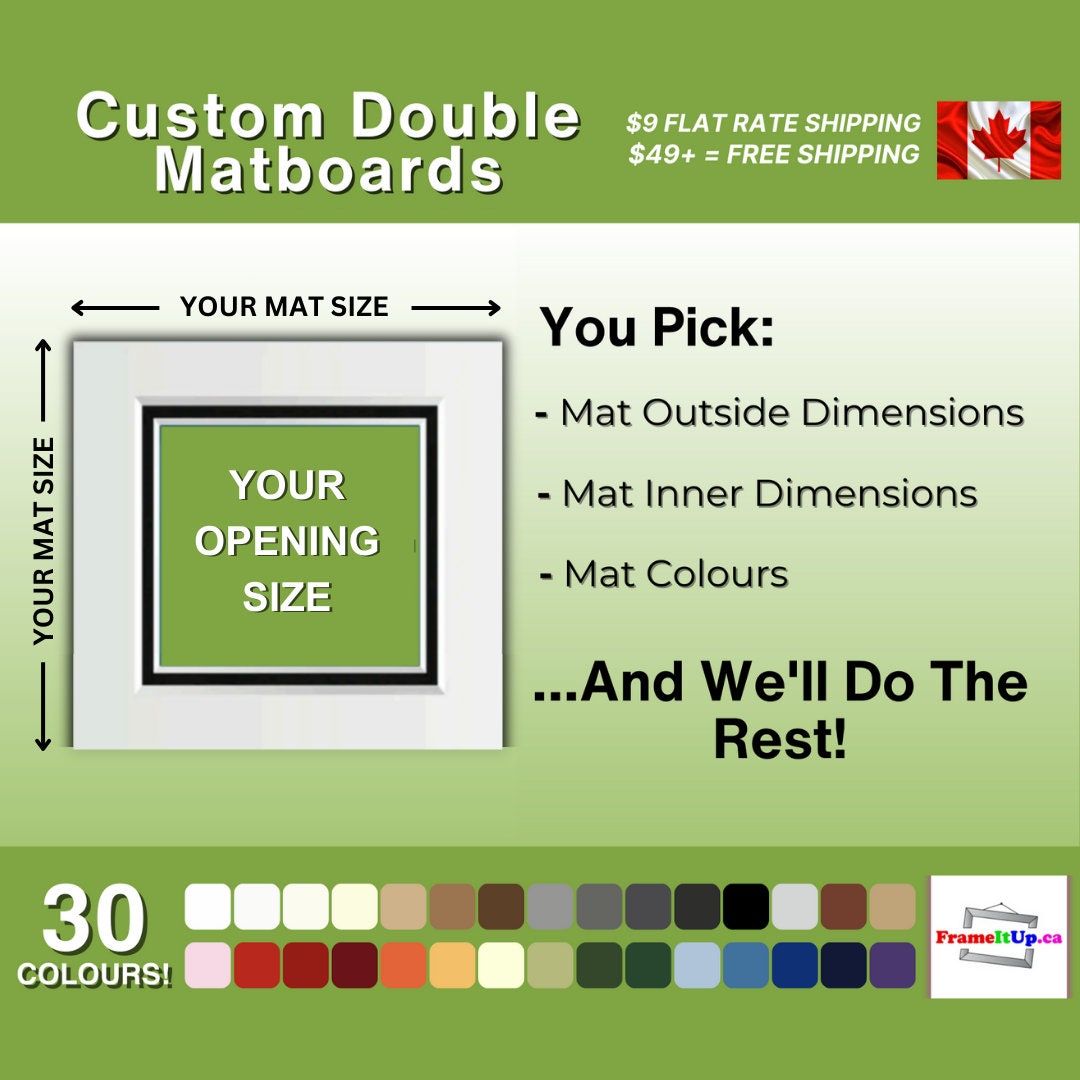 Custom Cut Square Double Matboard With Your Choice of Opening Size ...
