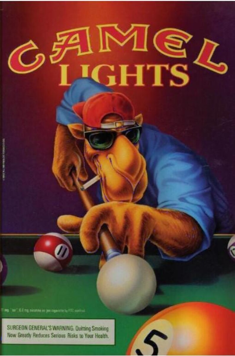 Joe Camel - Pool Snooker - Cigarette Advertising Poster Reproduction ...