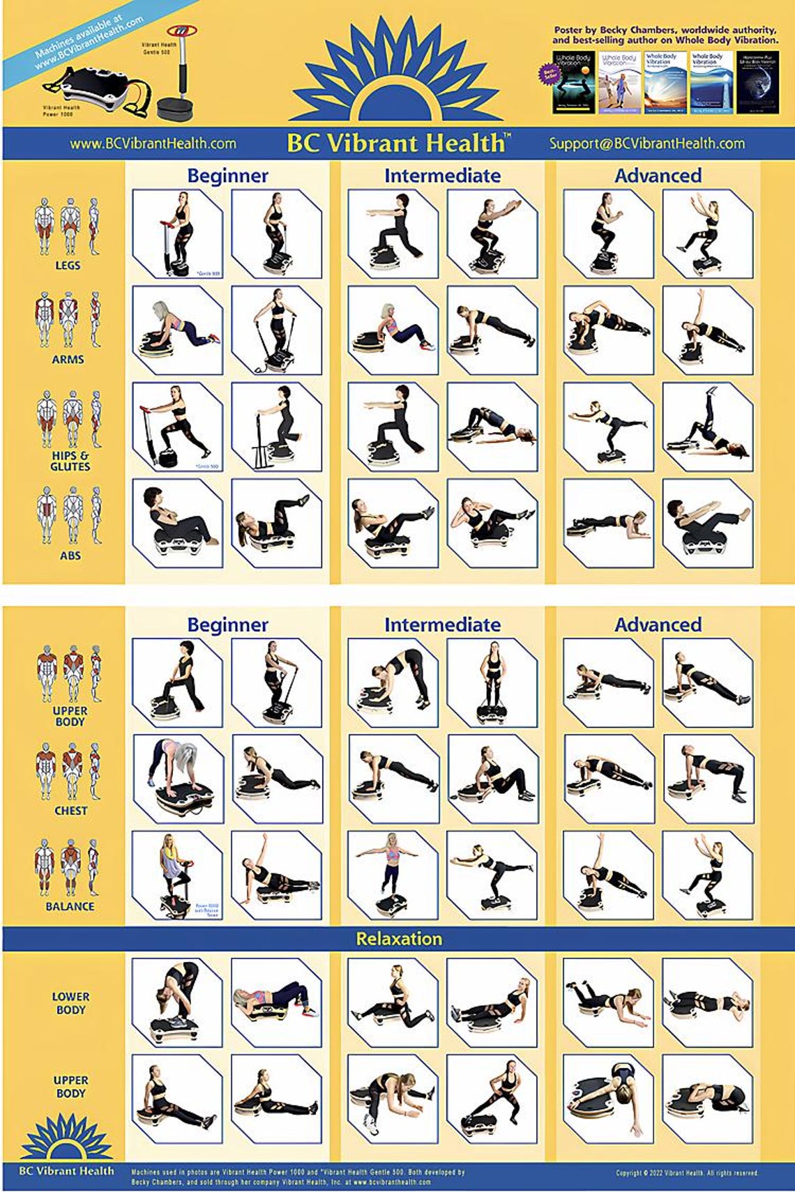 Full Body Vibration Poster Whole Body Vibration Plate Exercise Chart ...