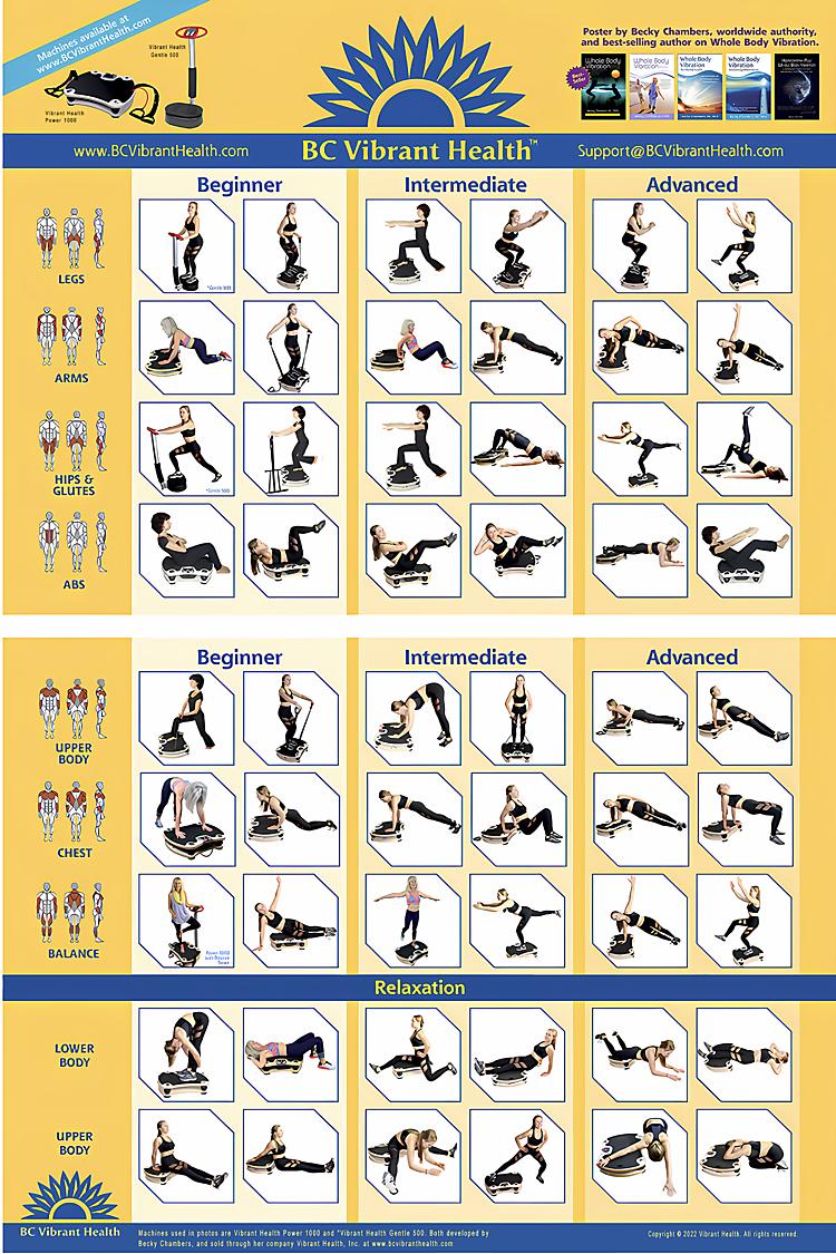 Full Body Vibration Poster Whole Body Vibration Plate Exercise Chart ...