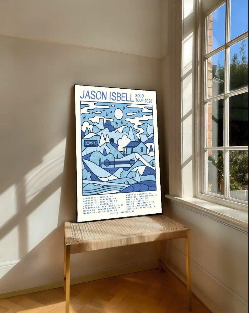 Jason Isbell Solo Tour 2026 Poster Concert Schedule Wall Art Music Fan ...