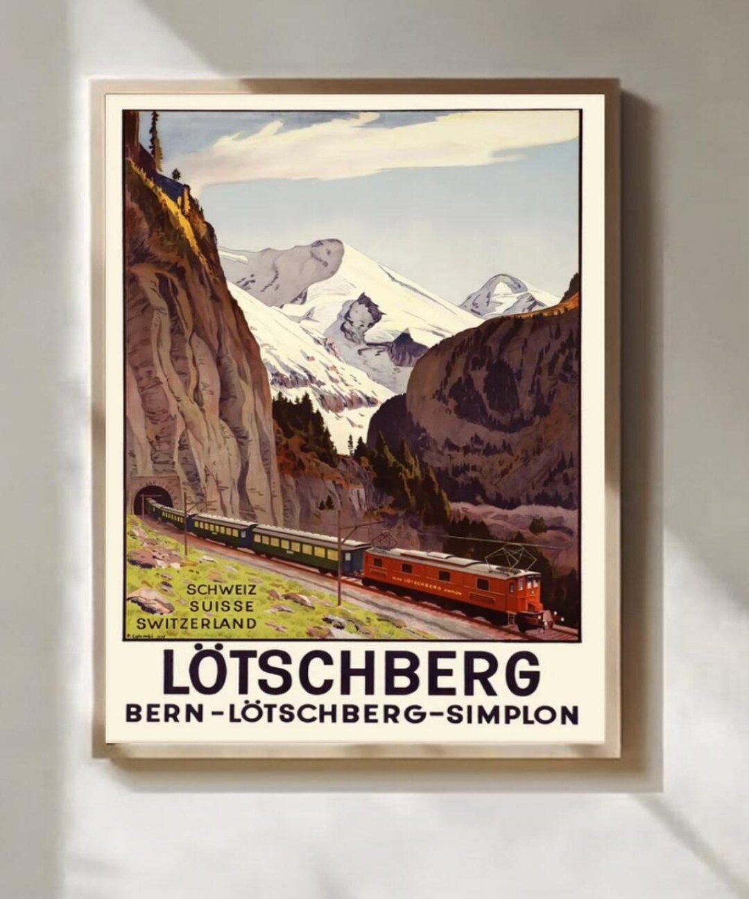 Lotschberg Simplon Switzerland Vintage Inspired Travel Art Print Retro ...
