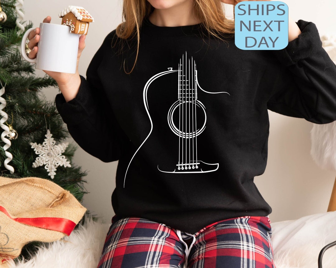 Acoustic Guitar Sweatshirt, Musician Sweat, Guitar Player Gift Shirt ...