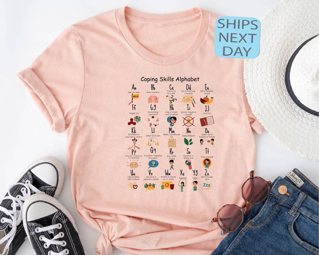 Coping Skill Alphabet Shirt, School Counselor Shirt, Teacher Shirt ...