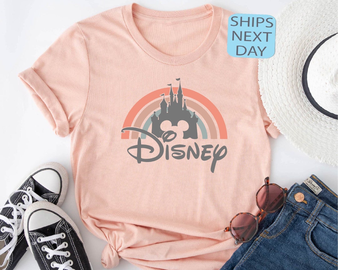 Disney Rainbow Castle Shirt, Disney Vintage, Disney Family Shirt ...