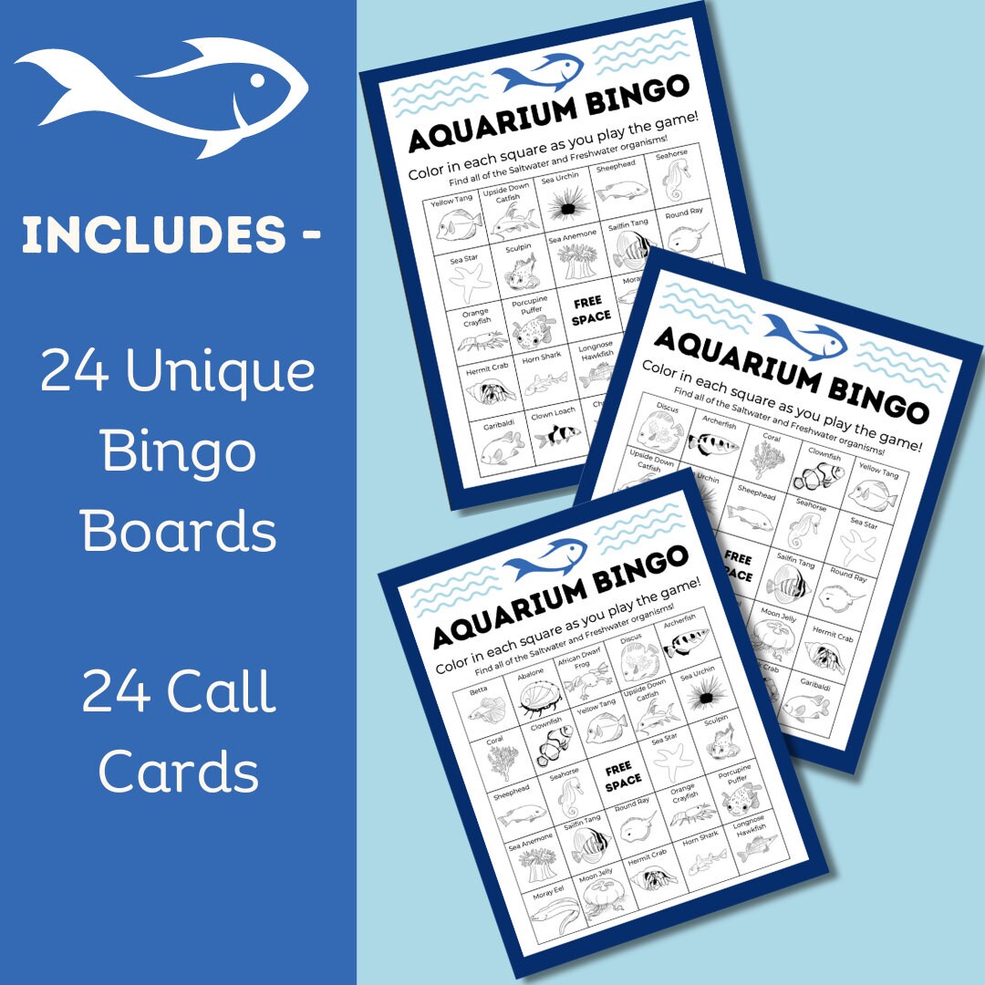 Aquarium Themed BINGO Pack / Classroom Activity / Field Trip - Etsy
