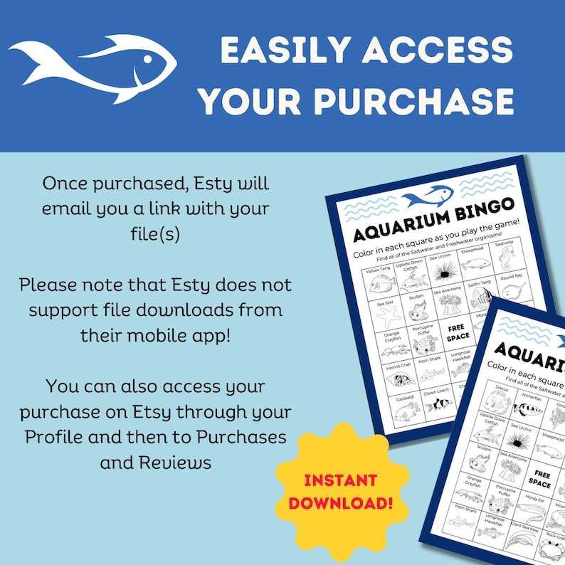 Aquarium Themed BINGO Pack / Classroom Activity / Field Trip Activity ...