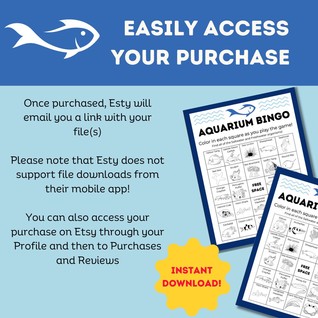 Aquarium Themed BINGO Pack / Classroom Activity / Field Trip Activity ...