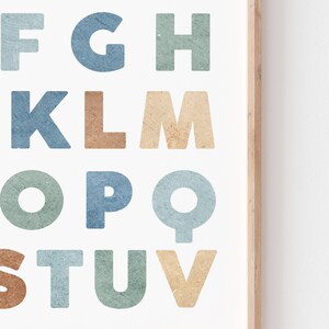 Neutral Alphabet Poster, ABC Print, Printable Educational Wall Art ...