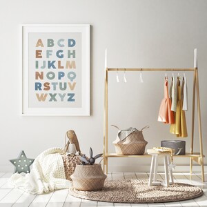 Neutral Alphabet Poster, ABC Print, Printable Educational Wall Art ...