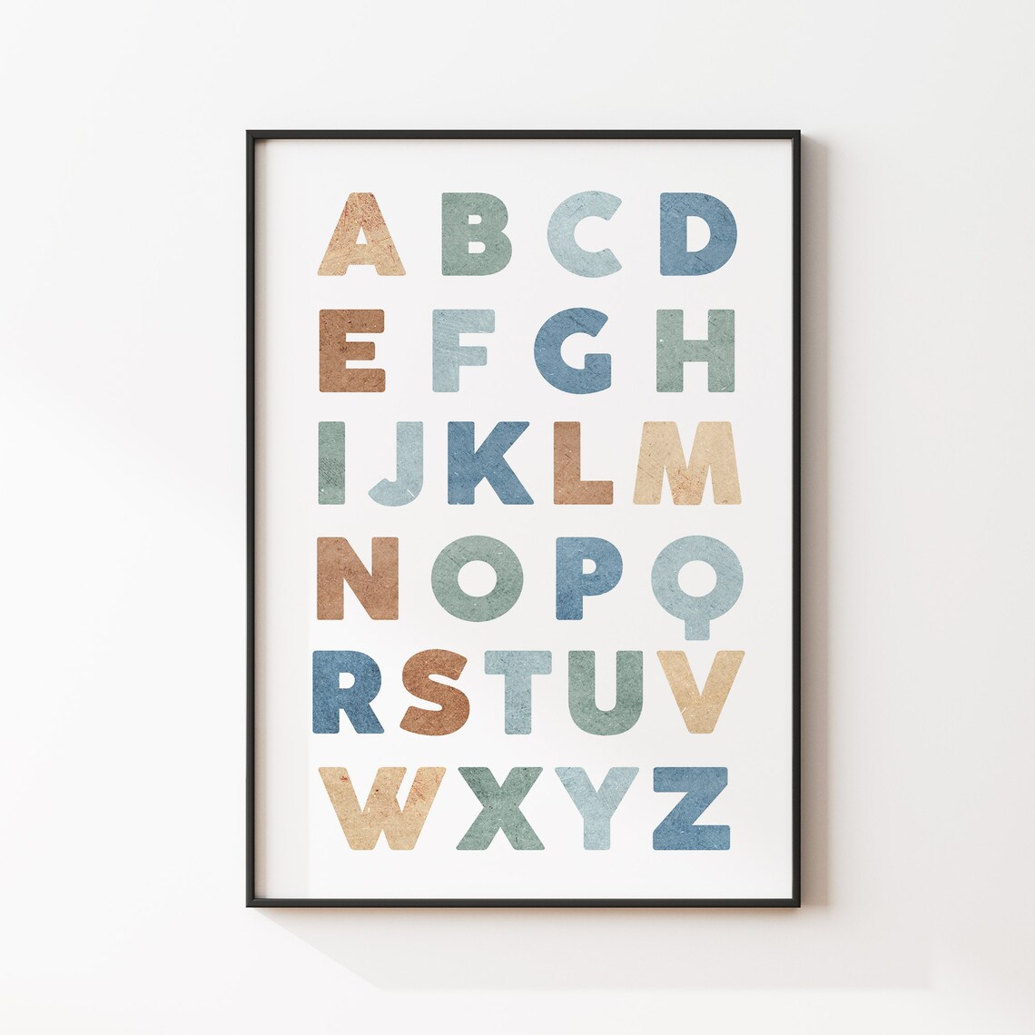 Neutral Alphabet Poster ABC Print Printable Educational Wall - Etsy