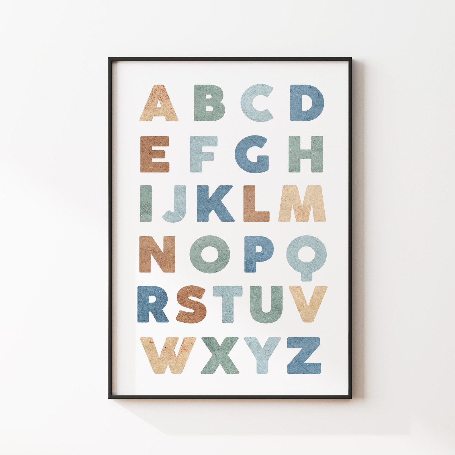 Neutral Alphabet Poster ABC Print Printable Educational Wall - Etsy