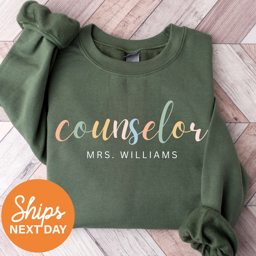 Personalized School Counselor Sweatshirt, Custom Counselor Gifts, Cute ...