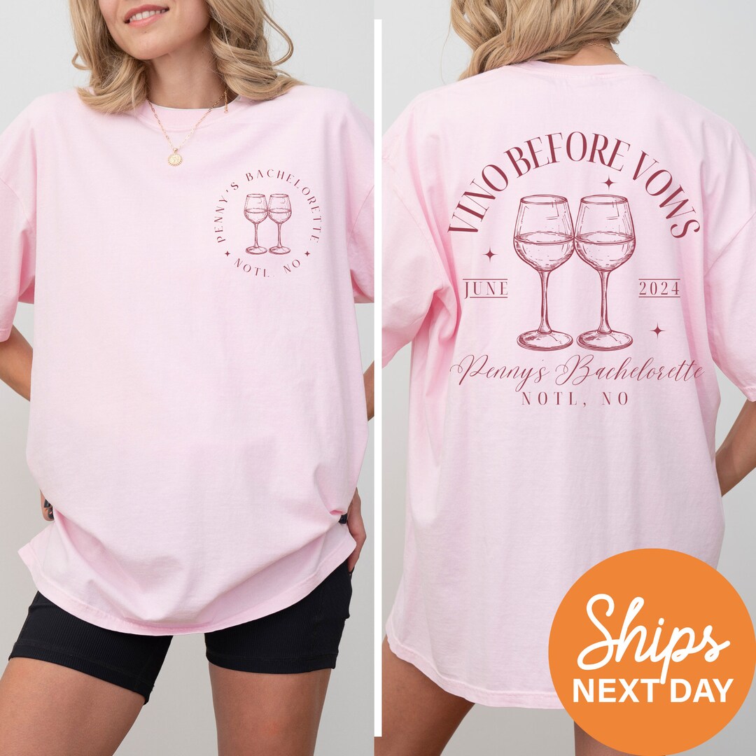 Wine Bachelorette Party Shirts, Custom Winery Bachelorette Shirts, Vino ...