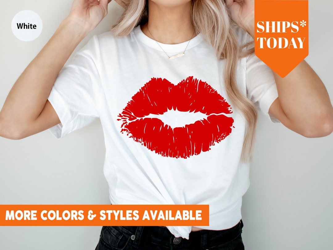 Kiss Mark Shirt | Lipstick Mark Shirt | Kiss Tshirt | Lipstick Shirt ...