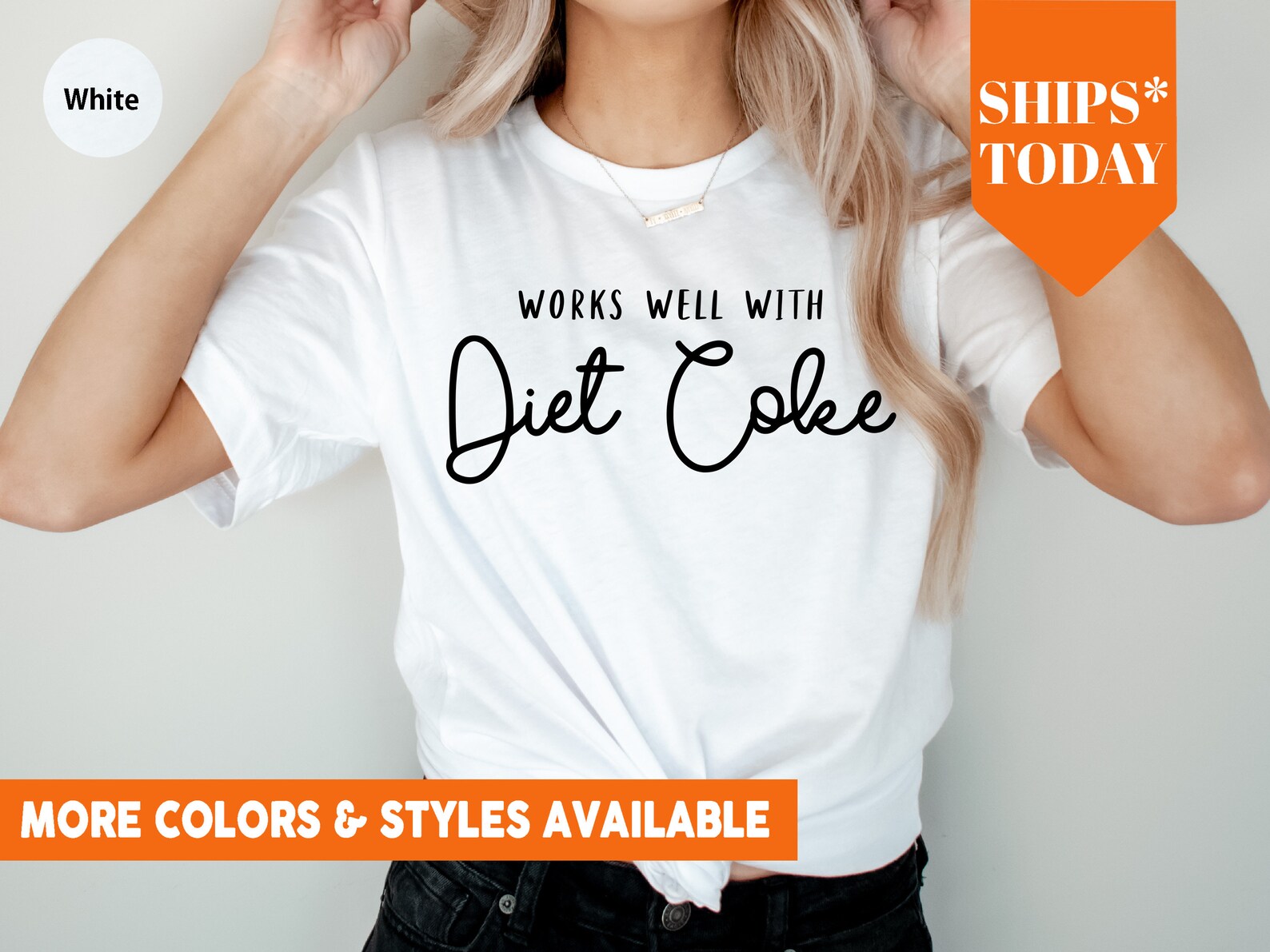 Works Well With Diet Coke Shirt Cute Diet Coke Tshirt Funny Coke Shirt ...