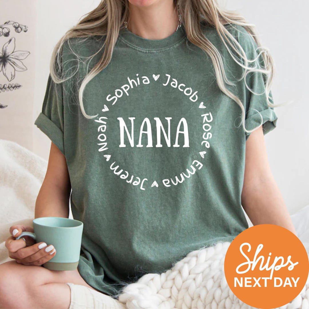 Personalized Nana Shirt With Grandkids Names, Custom Grandparents Shirt ...