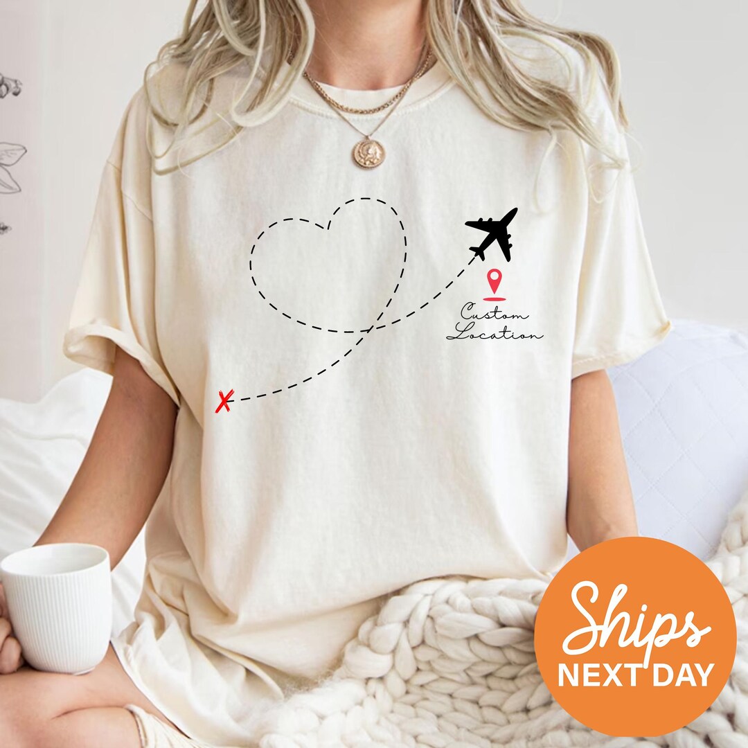 Custom Family Travel Shirt, Flight to Custom Destination Shirt, Flight ...