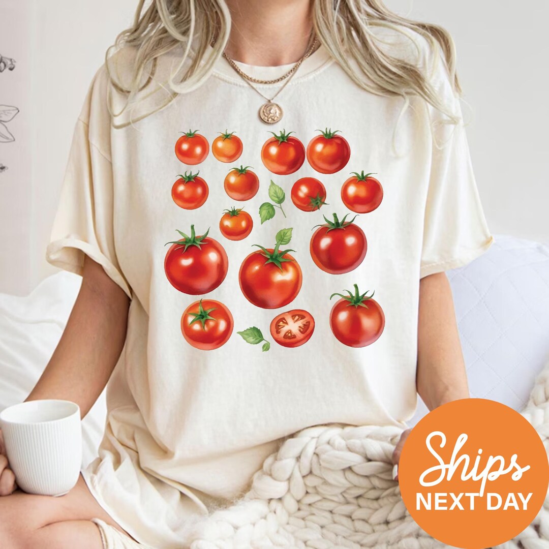 Tomato Shirt, Fruit Shirt, Botanical Shirt, Cottagecore Clothing, Vegan ...