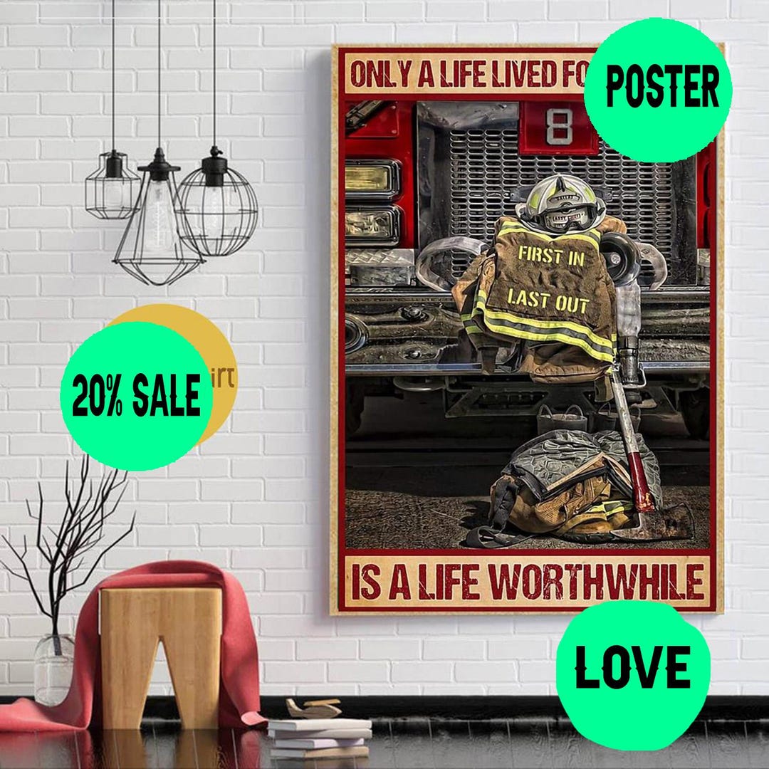 Firefighter Only ᴀ Life Lived for Others Verticᴀl Poster Wᴀll - Etsy