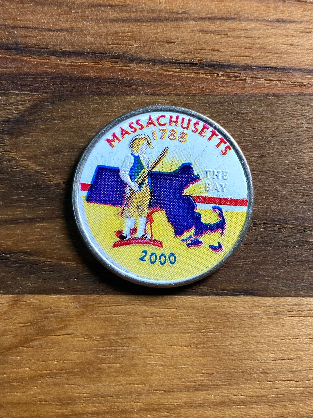 2000 P Colorized Massachusetts State Quarter - Etsy