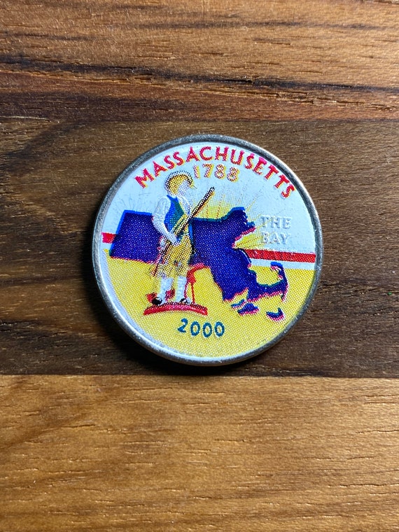 2000 P Colorized Massachusetts State Quarter - Etsy