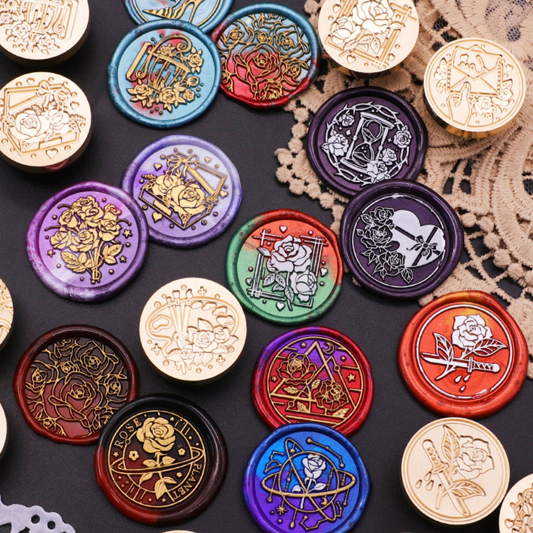 Wax Stamp-rose Garden Stamp-envelope Seal Wax Stamp Header-for Wedding ...