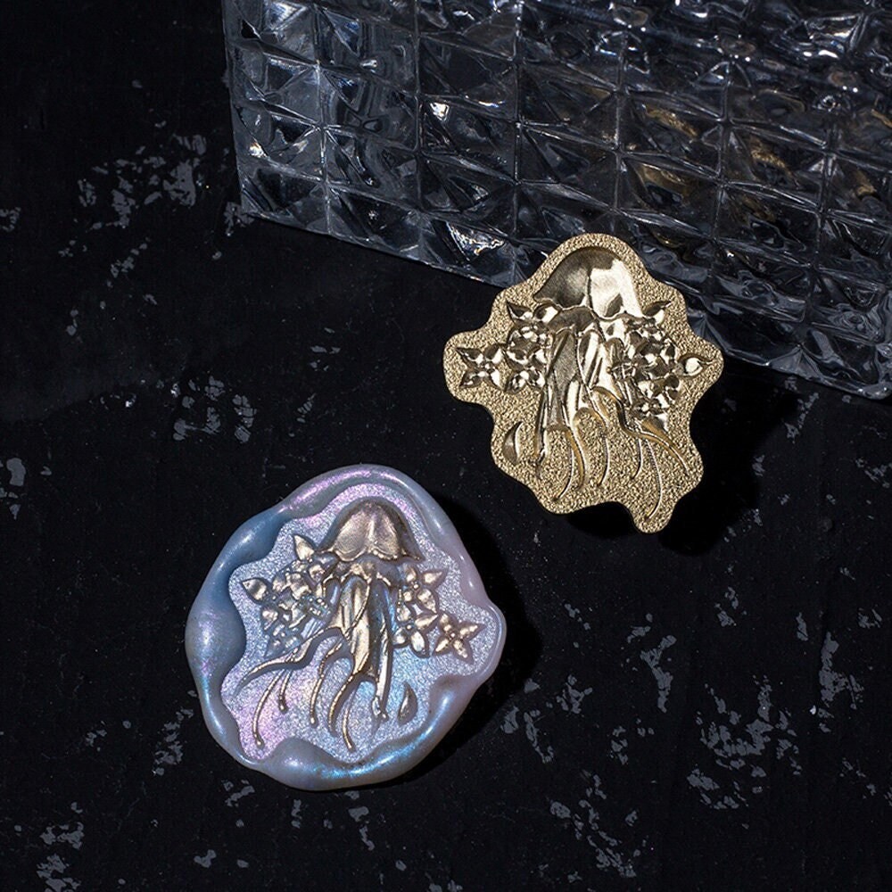 Wax Stamp Peach Blossom Jellyfish Alien Embossed Seal Handle - Etsy