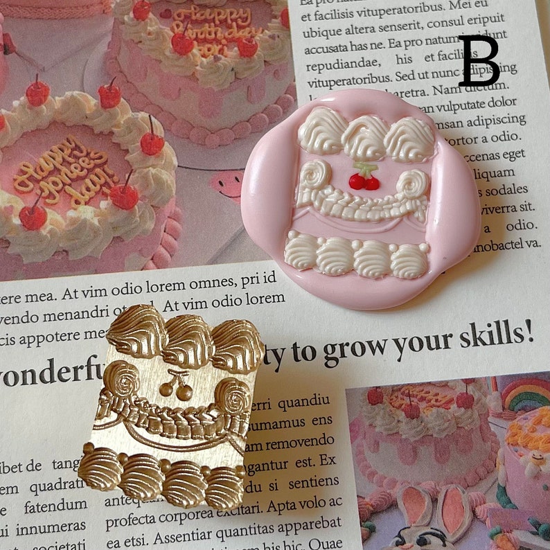 Wax Stamps Birthday Cake Bear Cream Stamps / for Invitation - Etsy