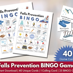 Falls Prevention BINGO Game Falls Injury Prevention Strategy - Etsy