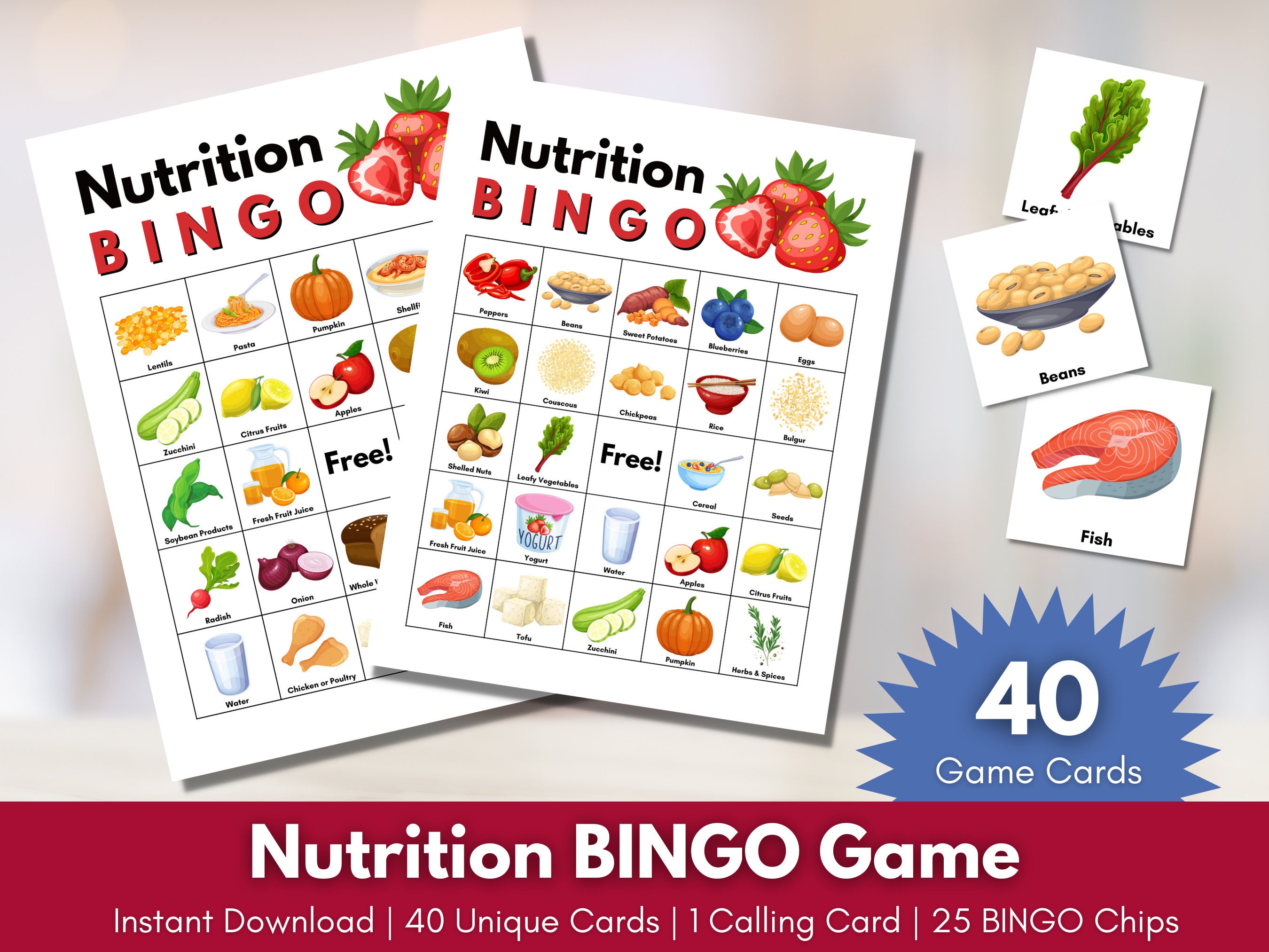 Nutrition Health BINGO Game Healthy Eating Patient Education - Etsy