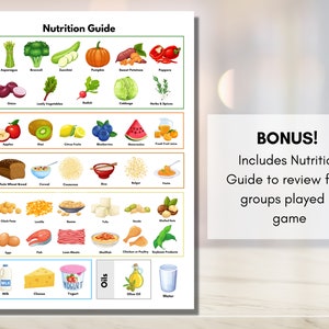 Nutrition Health BINGO Game, Healthy Eating Patient Education, Learning ...